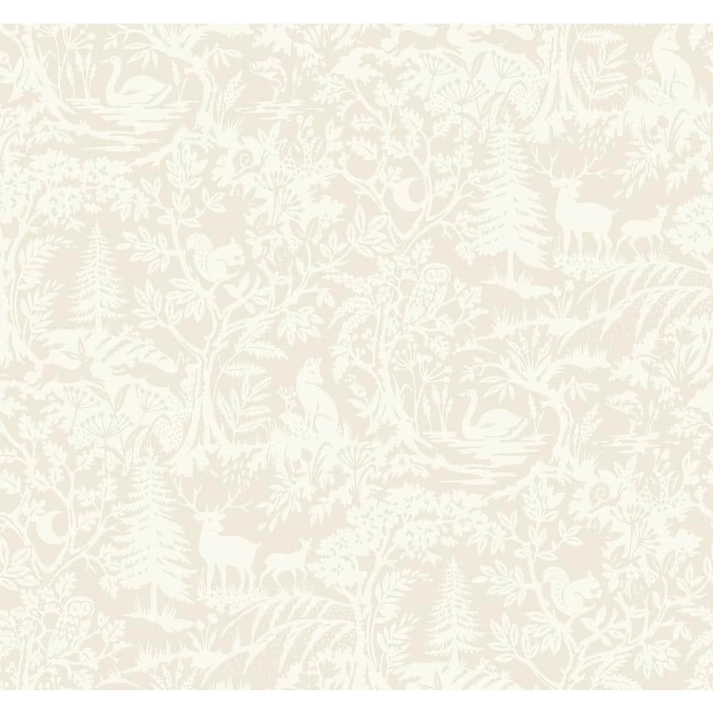 Chesapeake Alrick Forest Venture White Prepasted Non Woven Wallpaper ...