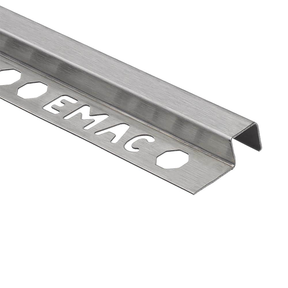 EMAC Novolistel 3 Brushed 1/2 in. x 98-1/2 in. Stainless Steel Tile ...