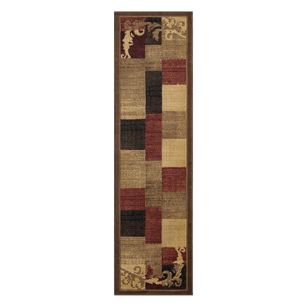 Home Dynamix Catalina Brown/Red 3 ft. x 5 ft. Geometric Area Rug 4A ...