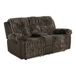 Coaster Elmbrook 71 in. Brown Leatherette Fabric 2-Seater Rolled Arm ...