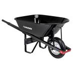 Anvil 6 cu. ft. Steel Wheelbarrow with a Pneumatic Tire and Wood ...