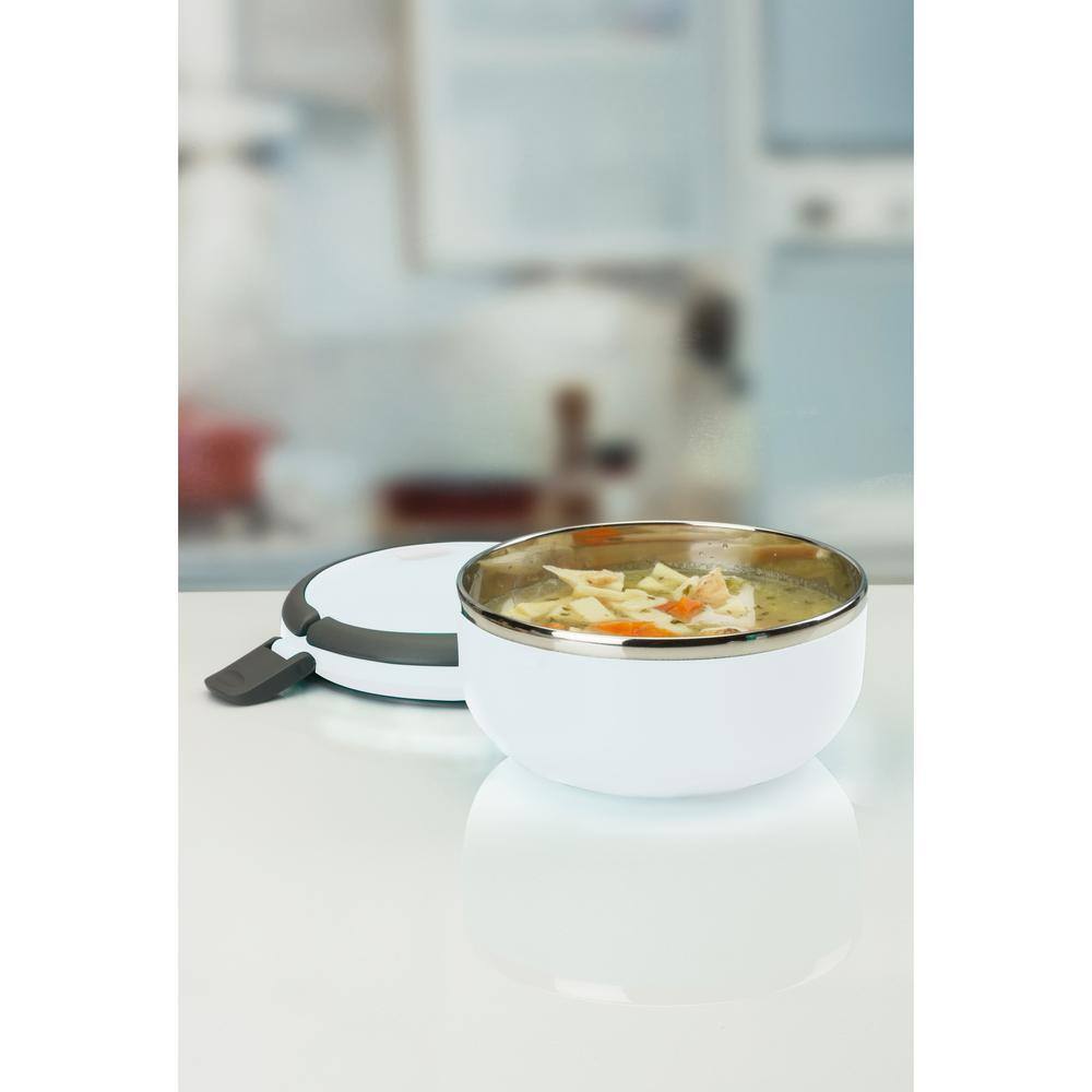 Kitchen Details 2-Piece Stainless Steel 1-Tier White Lunch Box 26320 ...