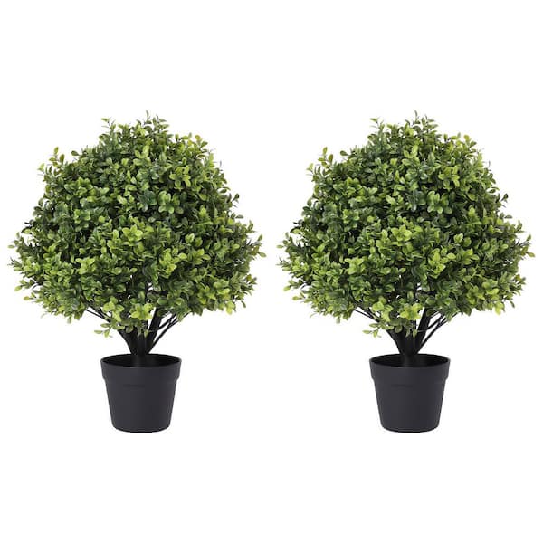 HOYMN 2 ft. Artificial UV-Resistant, Realistic, Boxwood Tree Topiary ...