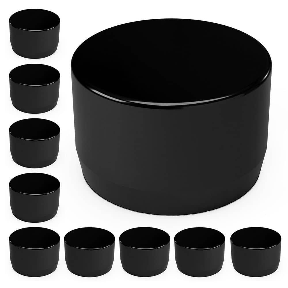 Formufit 1 in. Furniture Grade PVC External Flat End Cap in Black (10 ...