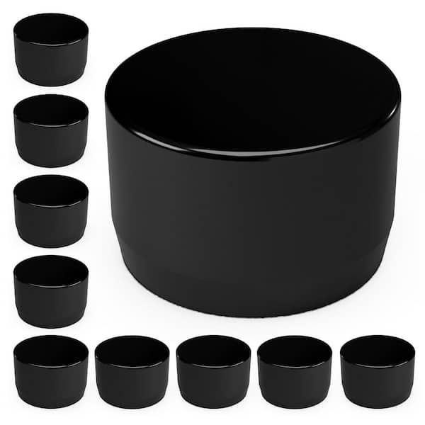 Formufit 1/2 in. Furniture Grade PVC External Flat End Cap in Black (10 ...