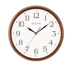Bulova 12 in. H X 12 in. W Round Wall Clock in a solid hardwood case ...