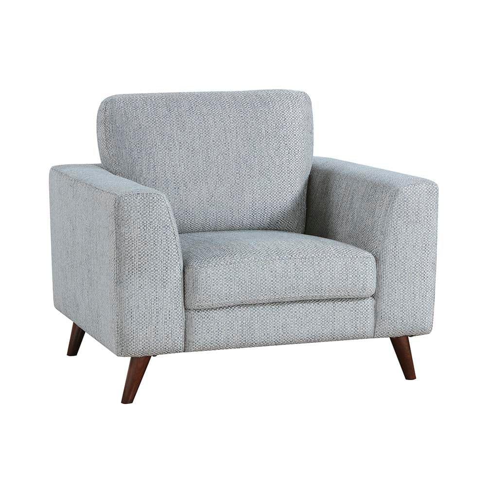 Lazzara Oberon Blue-Gray Chenille Upholstery Arm Chair 9644BGY-1 - The ...