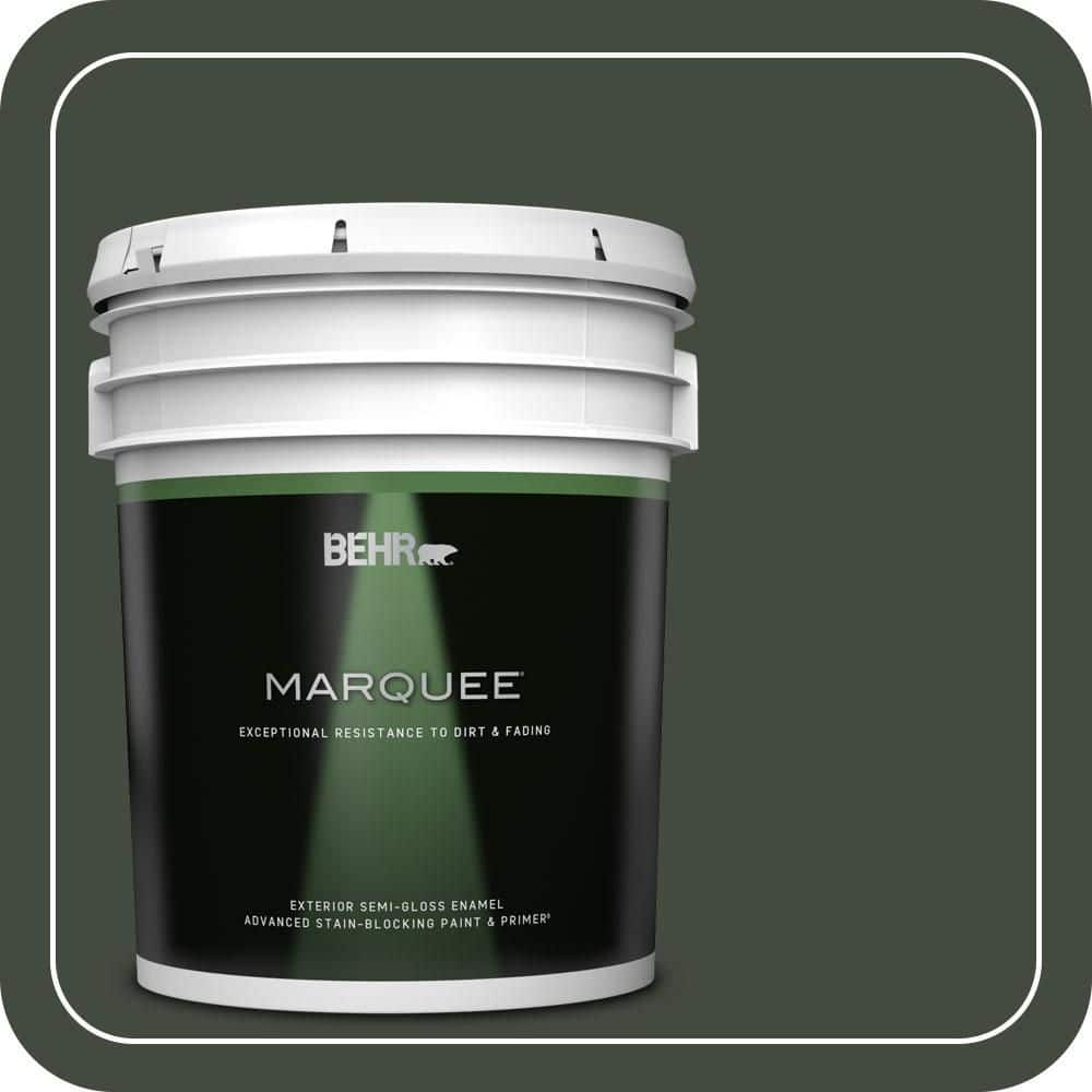 BEHR MARQUEE 5 gal. #BXC-12 Deep Forest Semi-Gloss Enamel Exterior ...