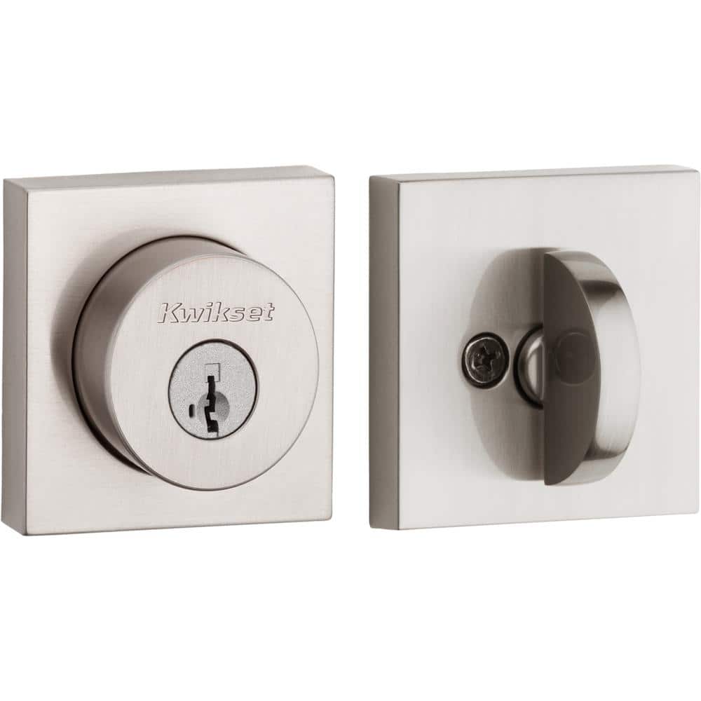 Kwikset 158 SeriesSatin Nickel Single Cylinder Deadbolt Featuring ...