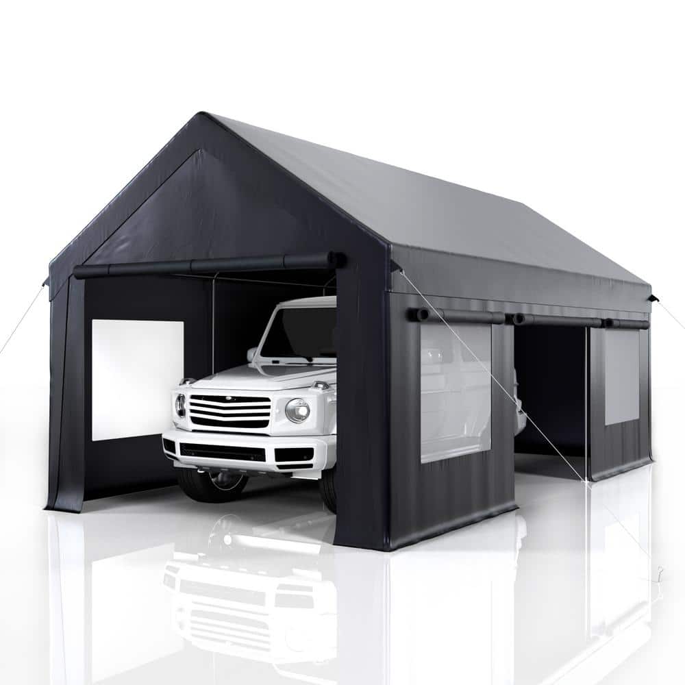 VIWAT 10 ft. x 20 ft. Heavy-Duty Carport Canopy with Enhanced Base and ...