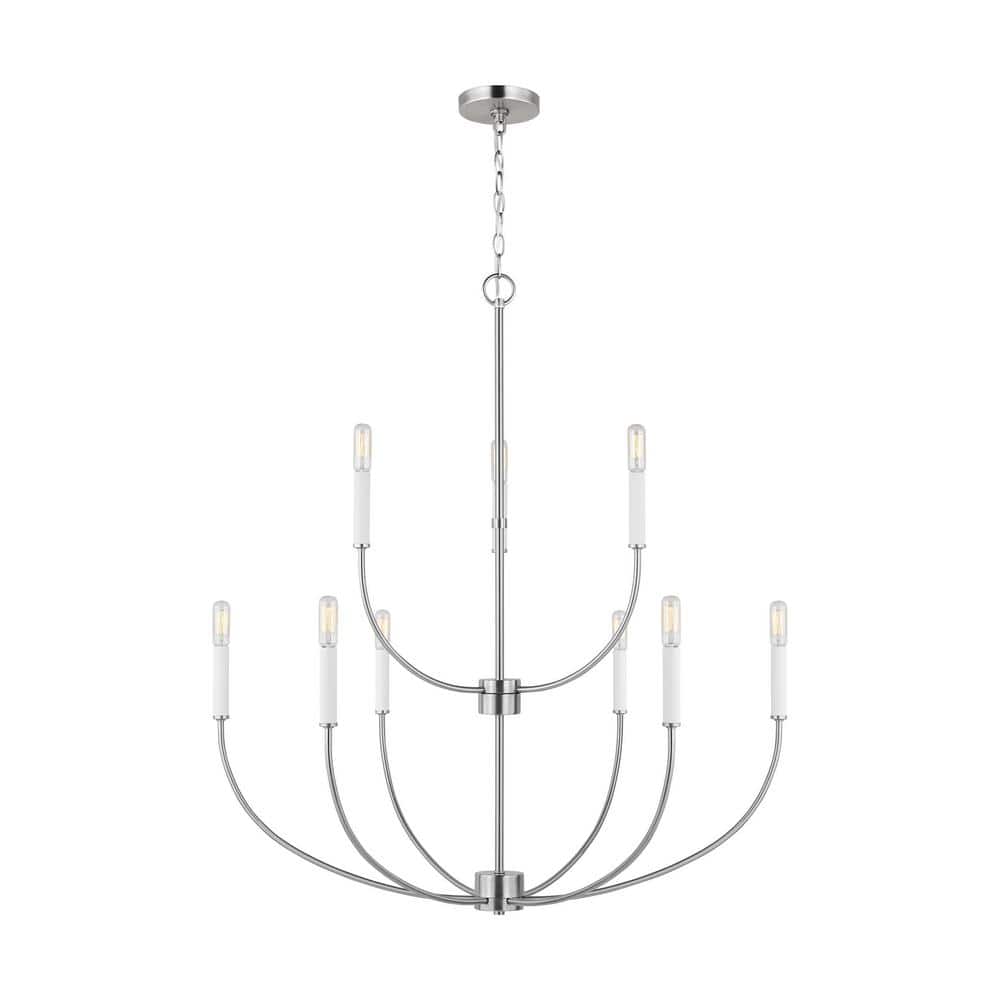 Generation Lighting Greenwich 9-Light Brushed Nickel Chandelier 3167109 ...