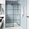 VIGO Elan 52 to 56 in. W x 74 in. H Sliding Frameless Shower Door in Matte Black with 3/8 in ...