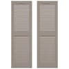 Builders Edge 14.5 in. x 39 in. Louvered Vinyl Exterior Shutters Pair ...