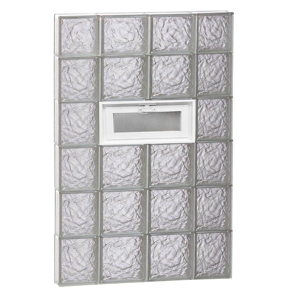 Clearly Secure 27 in. x 44.5 in. x 3.125 in. Frameless Ice Pattern ...