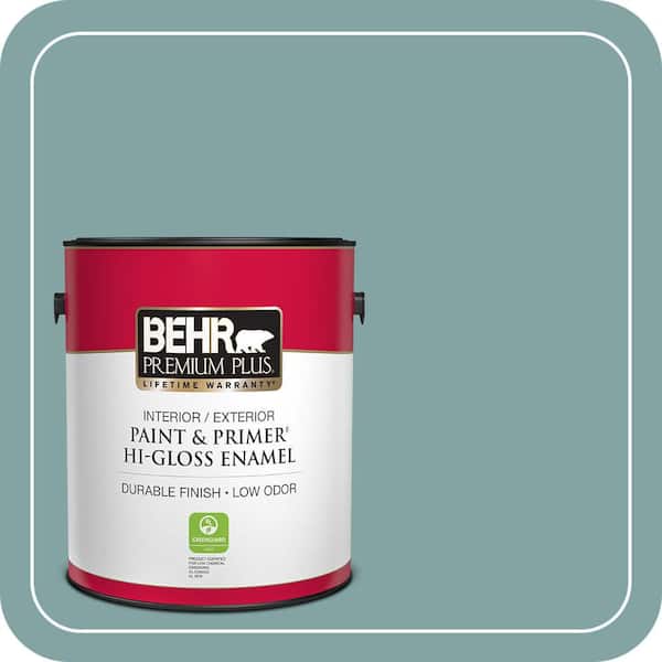 BEHR PREMIUM PLUS 1 gal. #MQ6-7 Schooner Hi-Gloss Enamel Interior ...