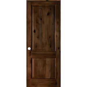 Krosswood Doors 36 in. x 96 in. 2-Panel Square Top Solid Wood Core ...