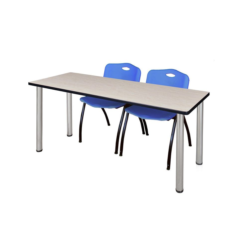 Regency Kee 66 in x 24 in. Maple Top Training Table Desk, Chrome Legs ...