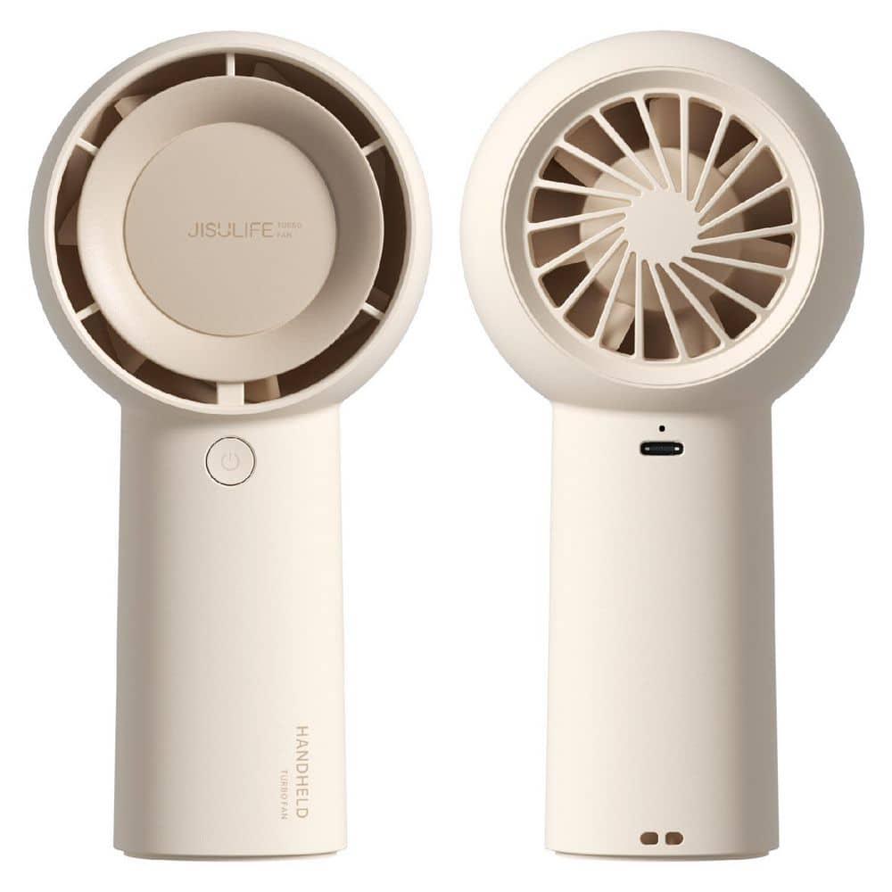 JISULIFE 6.6 in. 5 Speeds Personal Fan in Light Brown with USB ...