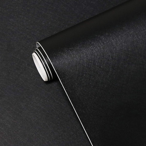 Black Solid Color Contact Paper Peel and Stick Wallpaper Roll (Set of 5 ...