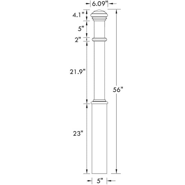 EVERMARK 4191P-056-HD00L Stair Parts 4191 55 In. X 5 In. Unfinished ...