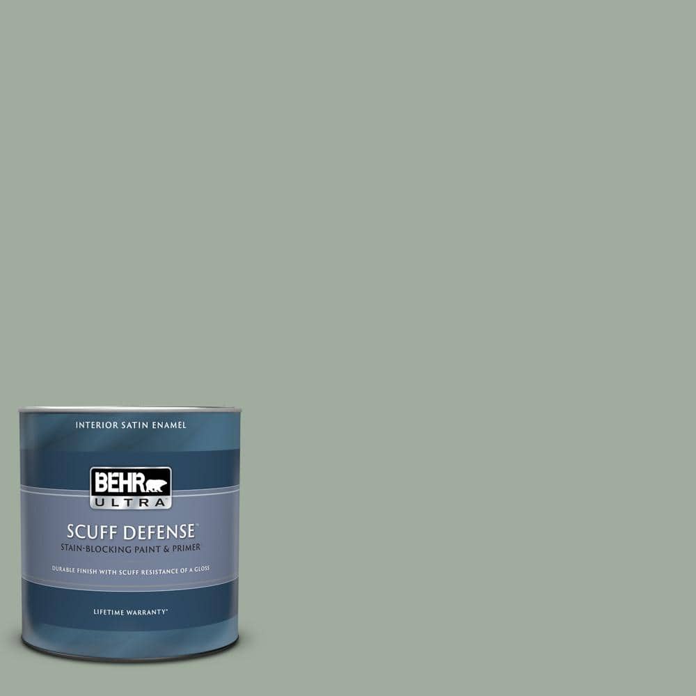 BEHR ULTRA 1 qt. #PPU11-15 Green Balsam Extra Durable Satin Enamel ...