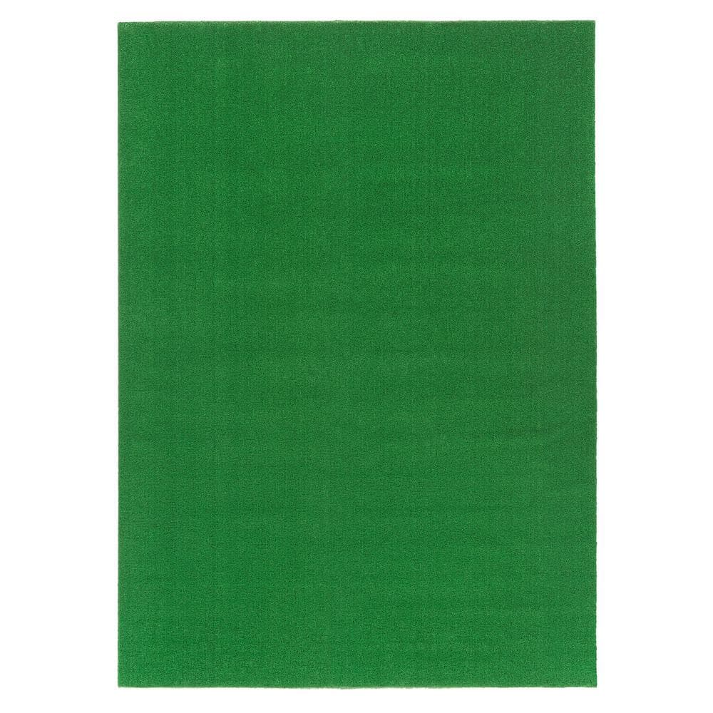 Ottomanson Turf Collection Waterproof Solid Grass 6x7 Indoor/Outdoor ...