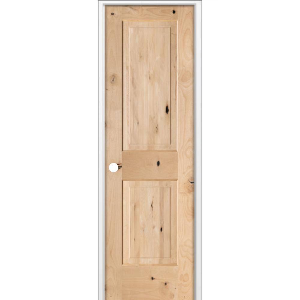 Krosswood Doors 18 in. x 80 in. Rustic Knotty Alder 2 Panel Square Top ...