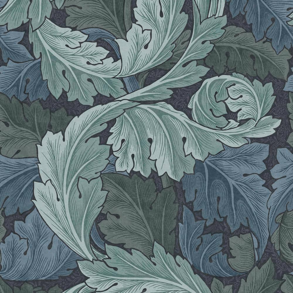 WILLIAM MORRIS AT HOME Acanthus Blue Wallpaper Sample 12422594 - The ...