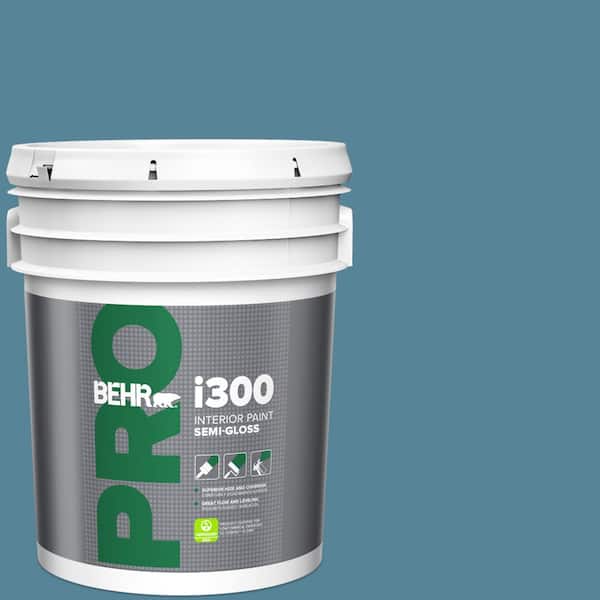 BEHR PRO 5 gal. #S480-5 Blue Moon Bay Semi-Gloss Interior Paint PR37305 ...