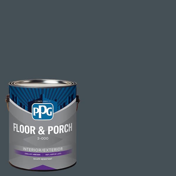 PPG 1 gal. PPG1035-7 Obsidian Satin Interior/Exterior Floor and Porch ...