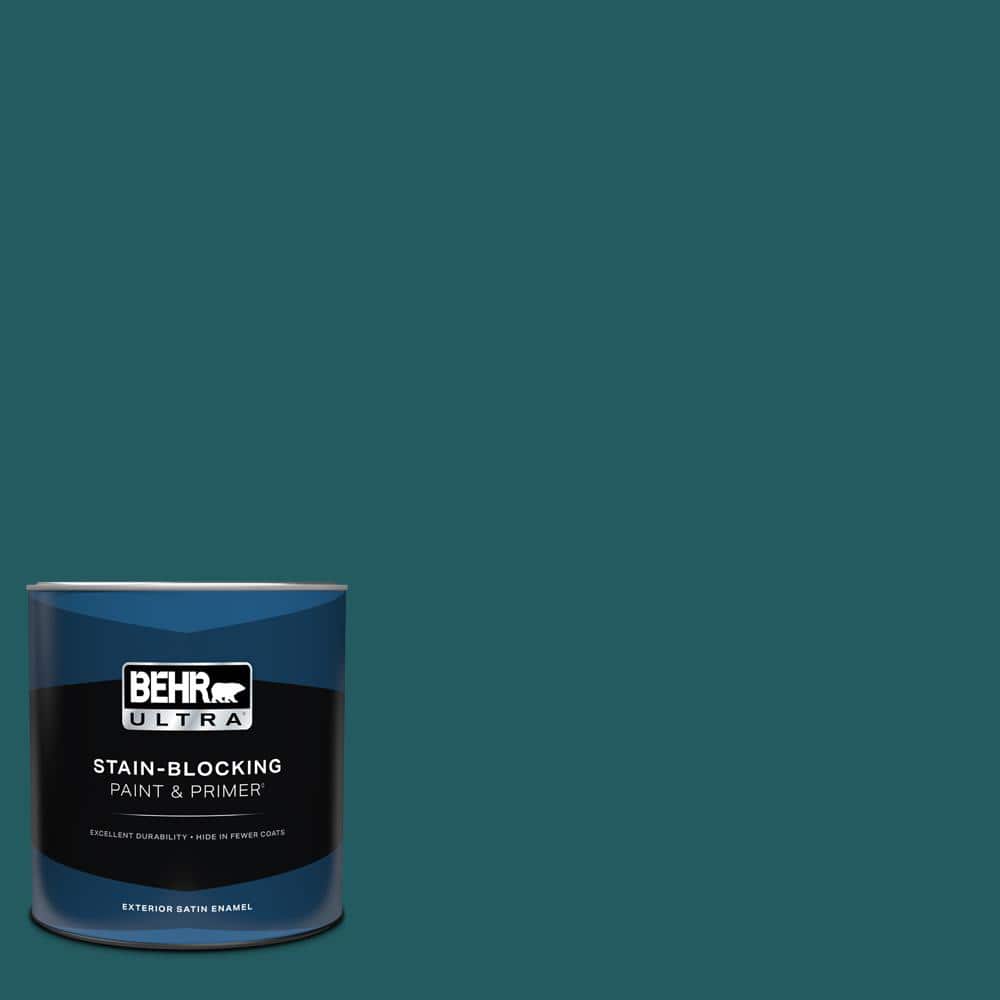 BEHR ULTRA 1 qt. #S450-7 Tsunami Satin Enamel Exterior Paint & Primer ...