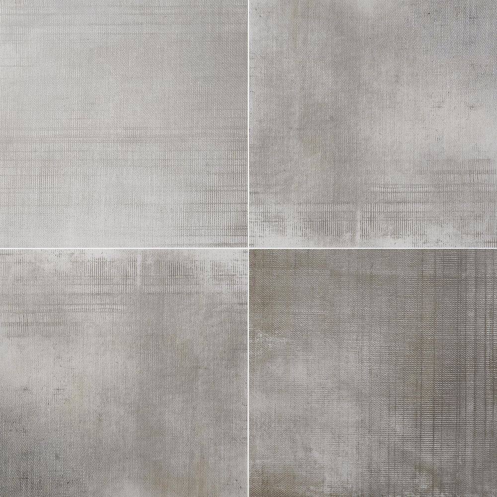 Ivy Hill Tile Lungo Smoke 24 in. x 24 in. Matte Porcelain Fabric Look ...