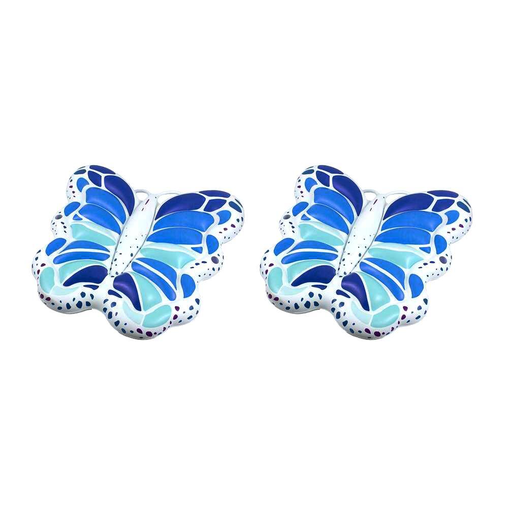 Swimline Blue/White Butterfly Inflatable Ride-On Pool Float Island ...