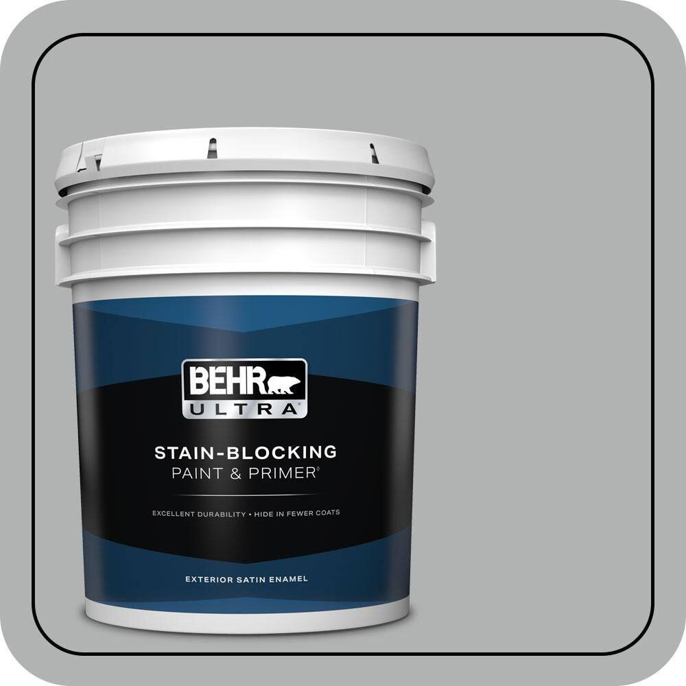 BEHR ULTRA 5 gal. #PPU26-08 Silverstone Satin Enamel Exterior Paint ...