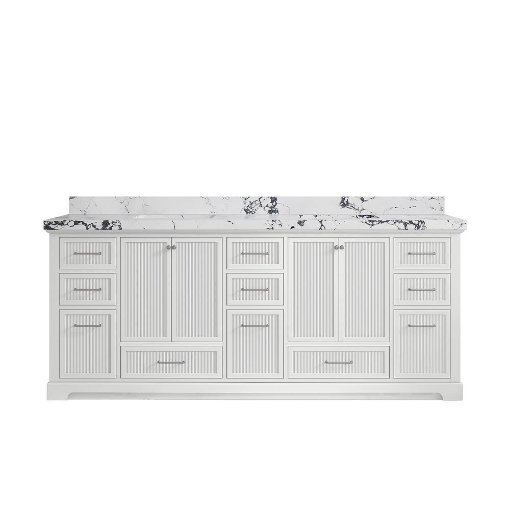 Willow Collections Alys 84 in. W x 22 in. D x 36 in. H Double Sink Bath ...