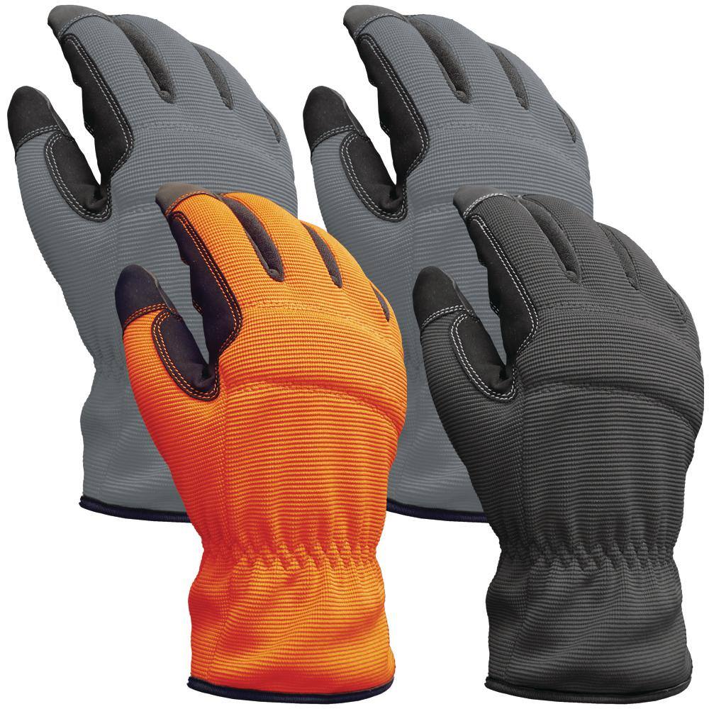 FIRM GRIP Utility X-Large Multi Color Synthetic Leather Glove (4-Pack ...