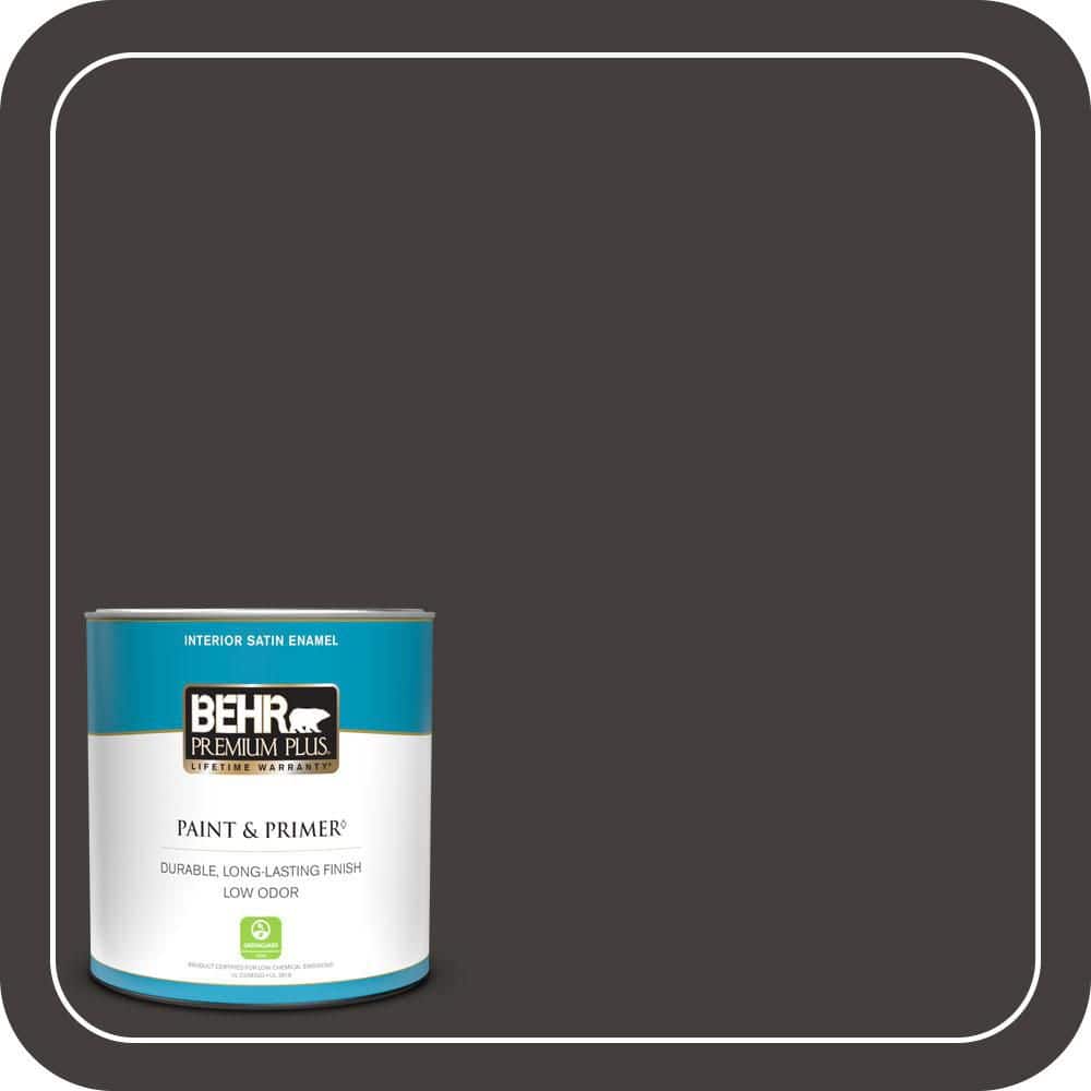BEHR PREMIUM PLUS 1 qt. #MQ1-35 Off Broadway Satin Enamel Low Odor ...