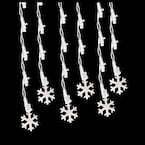 Wintergreen Lighting 6.5 ft. 70-Light LED Cool White Snowflake Icicle ...
