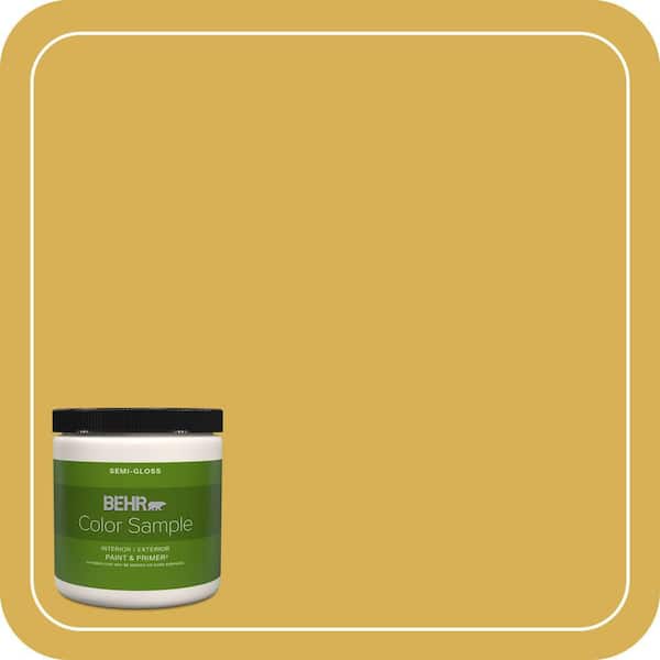 BEHR PREMIUM PLUS 8 oz. #370D-6 Golden Cricket Semi-Gloss Interior ...
