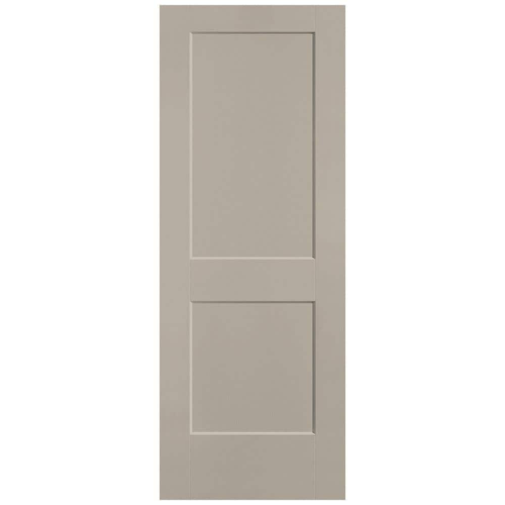 Masonite 30 in. x 80 in. 2-Panel Logan Single Bore Hollow Core Smoked ...