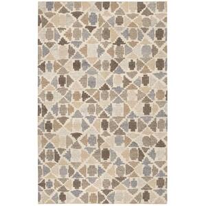 DASH & ALBERT 9 ft. x 12 ft. Natural Rufus Stone Kilim Handwoven Wool ...