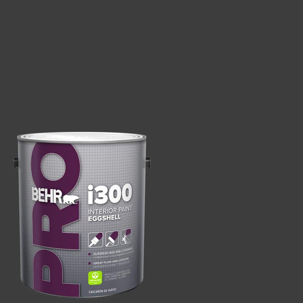 BEHR PRO 1 gal. Black Eggshell Interior Paint PR33301 - The Home Depot