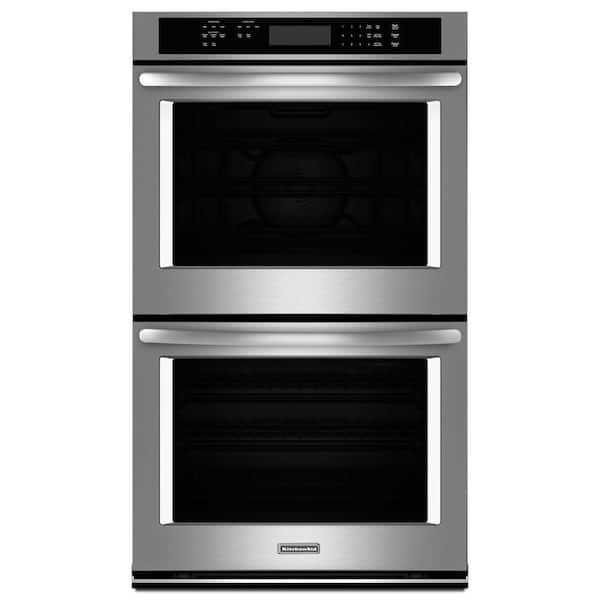 KitchenAid 30 in. Double Electric Wall Oven Self-Cleaning with ...