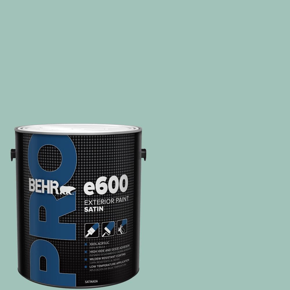 BEHR PRO 1 gal. #MQ6-36 Cascade Green Satin Exterior Paint PR64001 ...