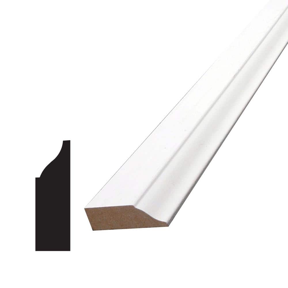Alexandria Moulding 3/8 in. D x 1-1/4 in. W x 84 in. L MDF Primed Wood ...