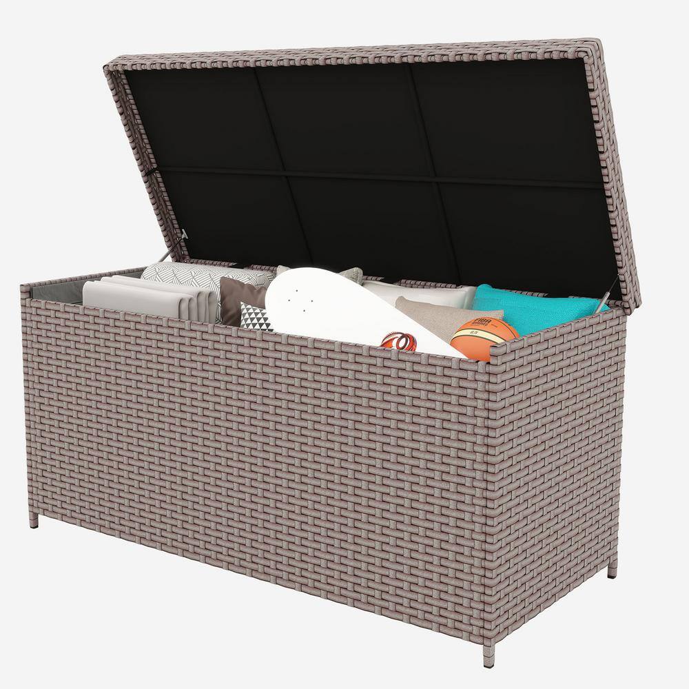 DEXTRUS 260 Gal. Water Resistant Wicker Deck Box FTPLPPHD-01S4Y3 - The ...