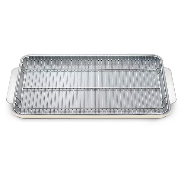 CARAWAY HOME 2-Piece Ceramic Baking Sheet and Cooling Rack Cookware Set ...