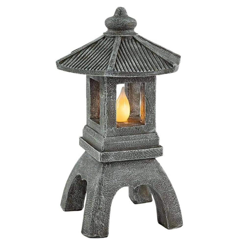 Solar-Powered Pagoda Garden Statues L08JQR1R6N - The Home Depot