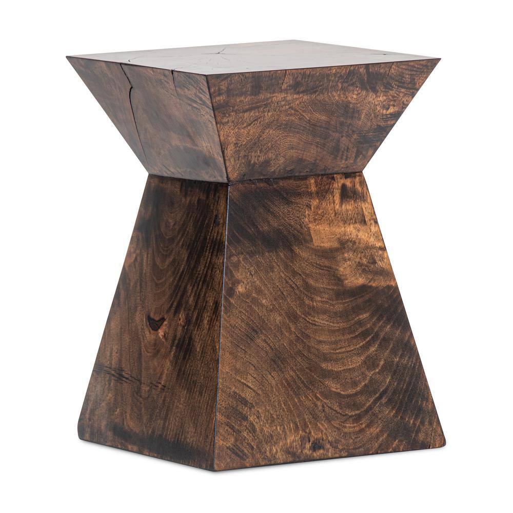 Jaya 12 in. Rustic Brown Wood Square End Table-LD-ACT89JYA - The Home Depot