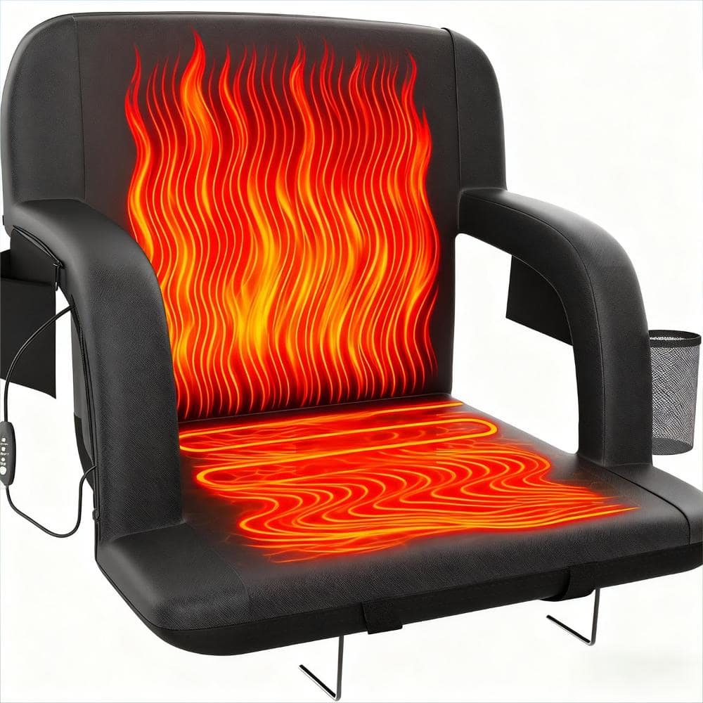 SEEUTEK Heated Stadium Seat with Back Support, 3-Heat Levels, 4.5 ...